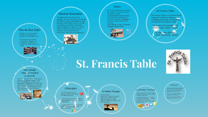 St Francis Table by sarah telfeyan on Prezi