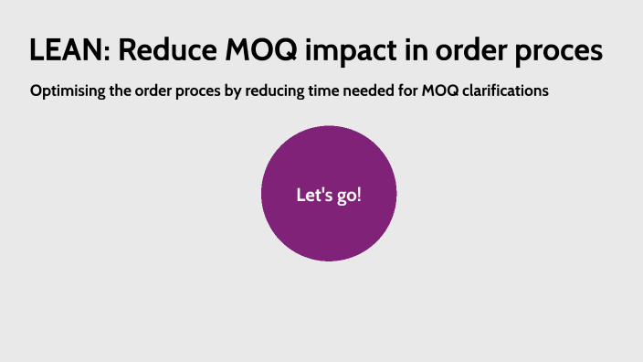 LEAN: Reduce MOQ issues in order proces by Stef Gommers on Prezi
