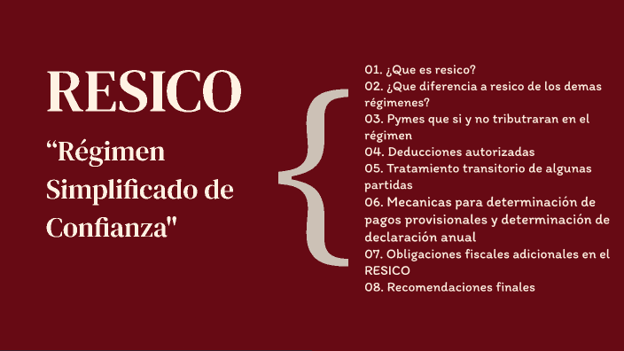 RESICO “Régimen Simplificado de Confianza" by marely tlacomulco on Prezi