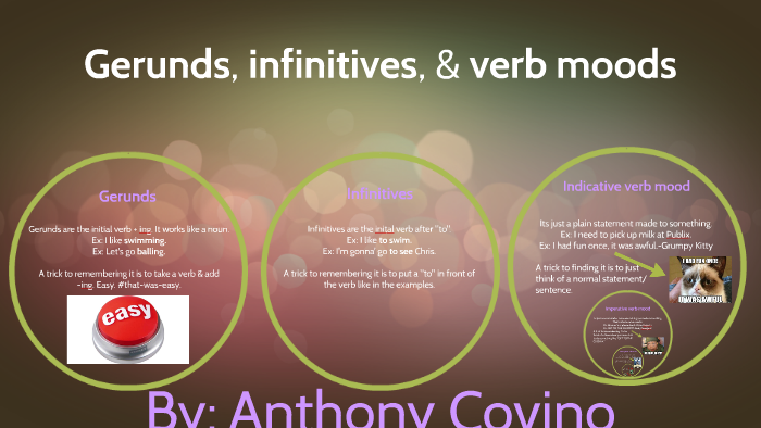 Gerunds, infinitives, & verb moods by Anthony Covino on Prezi