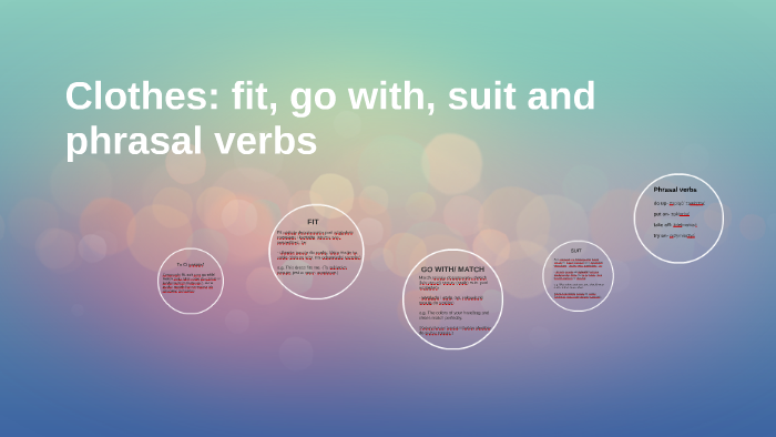 Clothes: fit, go with, suit and phrasal verbs by Karolina Grzegorczyk ...