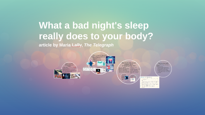 What a bad night's sleep really does to your body? by Karolina Lange on ...