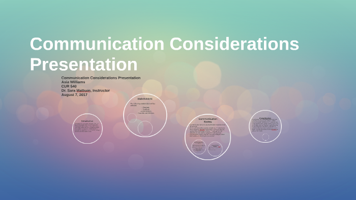 Communication Considerations Presentation by Asia Williams on Prezi