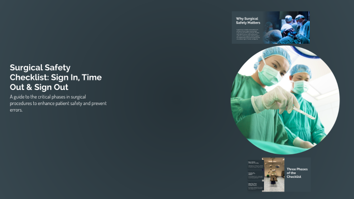Surgical Safety Checklist: Sign In, Time Out & Sign Out by Tarsine ...