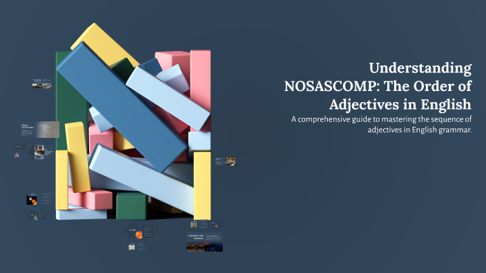 Understanding NOSASCOMP: The Order of Adjectives in English by Maleno ...