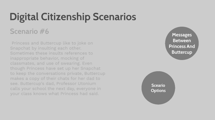 Digital Citizenship Scenarios by jocelyn l on Prezi