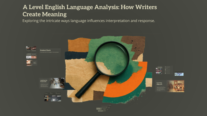 A Level English Language Analysis: How Writers Create Meaning by Arsal ...