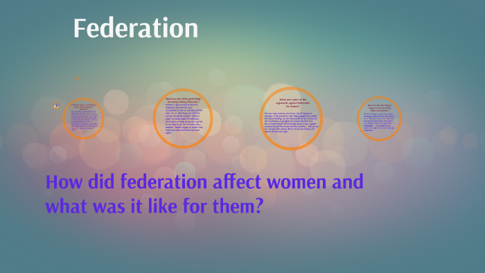 How did federation affect women and what was it like for the by Emma Cl ...