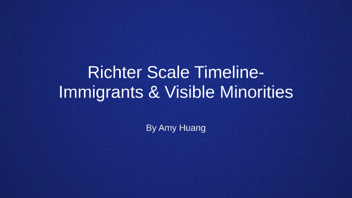 Richter Scale Timeline-Immigrants & Visible Minorities by Amy Huang on ...