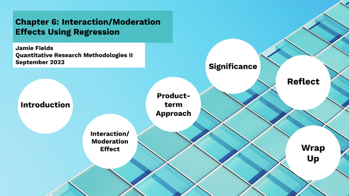 Chapter 6 Interaction Moderation Effects Using Regression By Jamie