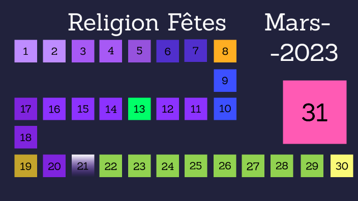 2023 March Religious Calendar by Ayden Bayne on Prezi
