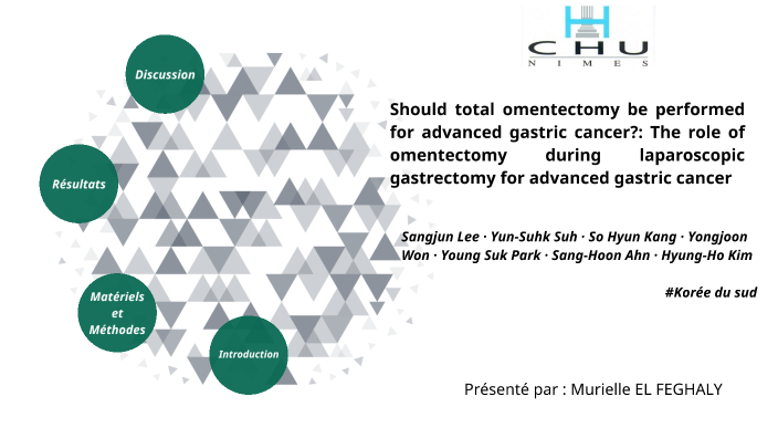 the role of omentectomy during laparoscopic gastrectomy for advanced ...