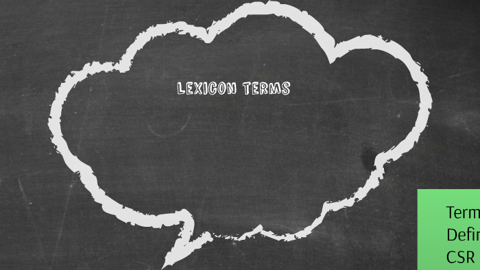 Lexicon terms by Emma Rapaport on Prezi