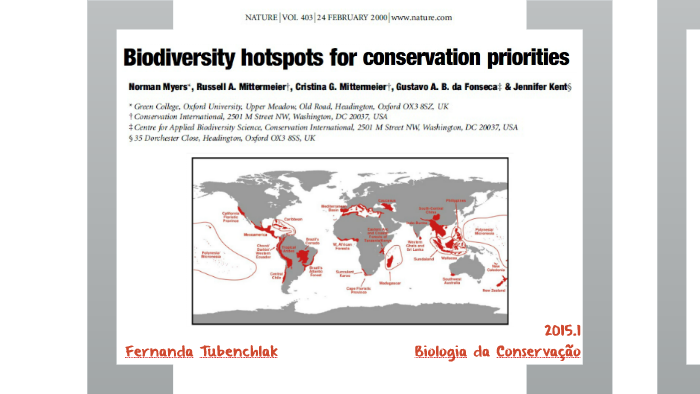 Biodiversity Hotspots for Conservation Priorities by Fernanda ...