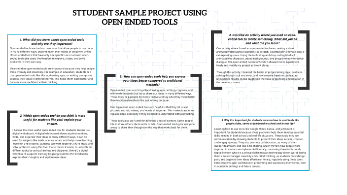 STTUDENT SAMPLE PROJECT USING OPEN ENDED TOOLS by Jessibel Cos on Prezi