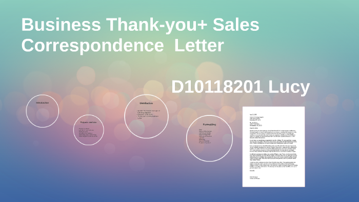 Business Thank-you+ Sales Correspondence Letter by Lucy Wang on Prezi