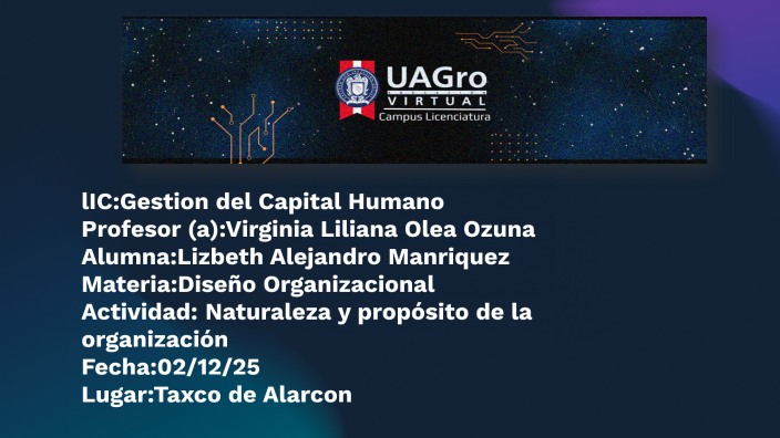 lIC:Gestion del Capital Humano Profesor (a): Alumna:Lizbeth Alejandro ...