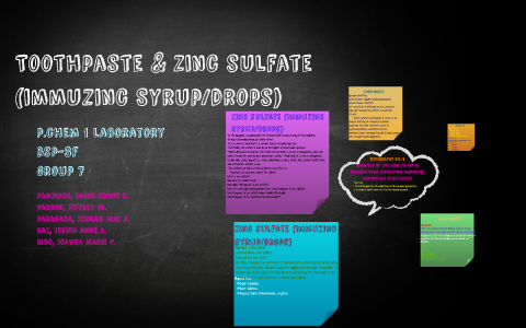 Toothpaste & Zinc sulfate (immuzinc Syrup/drops) by Jennah May Pasaraba