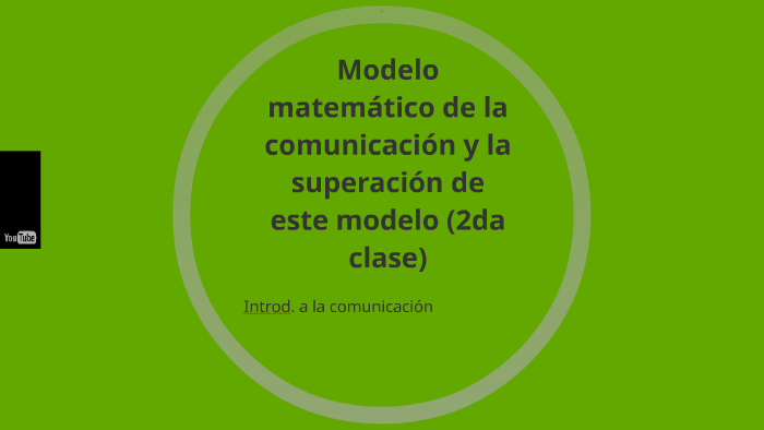 Modelo Matemático De La Comunicación 2da Clase By Carlos Alvarez Mr