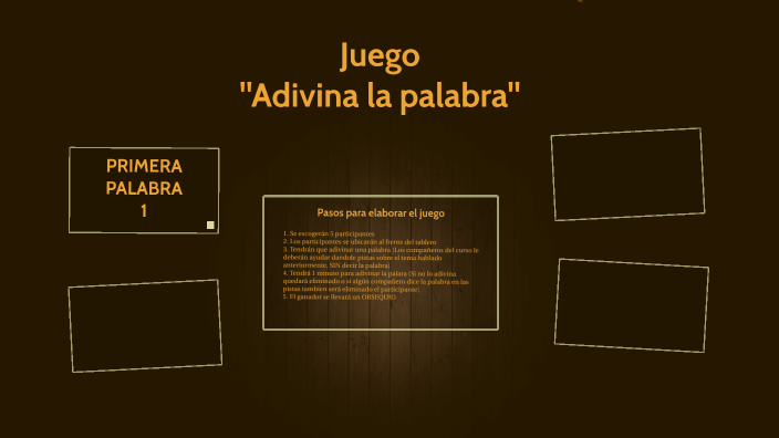 Juego "Adivina la palabra" by MARIANA RESTREPO BARRIENTOS on Prezi