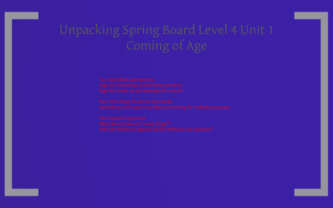 Unpacking Spring Board Level 4 Unit 1 by Bassel Bou-Hamdan on Prezi