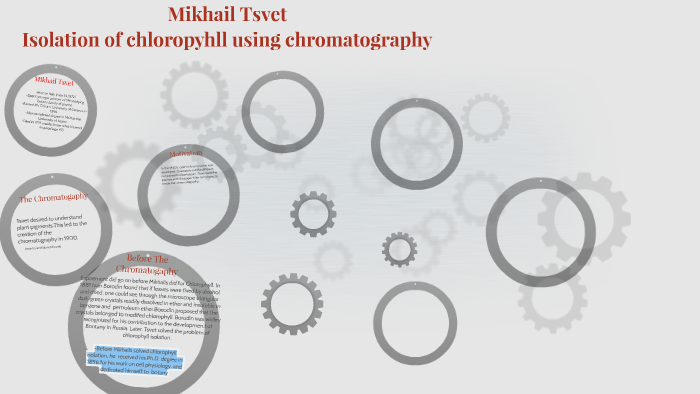 Mikhail Tsvet isolation of chloropyhll using chromatography by ksjdkm ...
