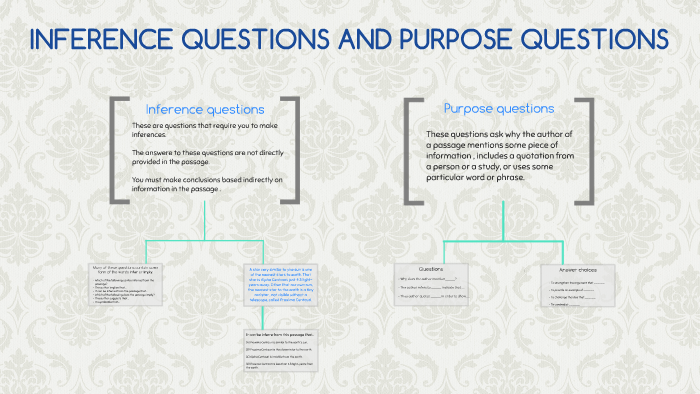 INFERENCE QUESTIONS AND PURPOSE QUESTIONS by Natt Vergara on Prezi