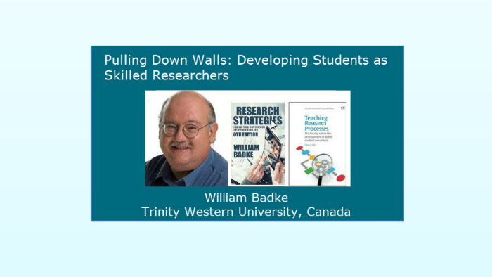 Pulling Down Walls: Developing Students as Skilled Researchers by ...
