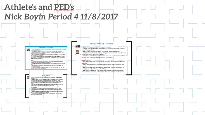 Athlete's and PED's by Nick Boykin on Prezi
