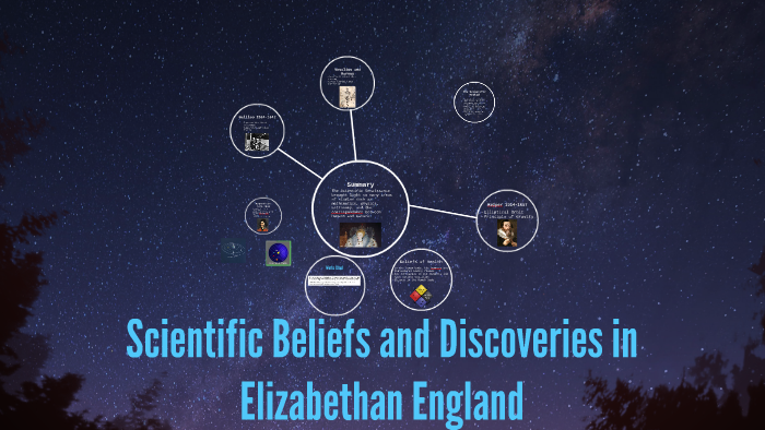 Scientific Beliefs and Discoveries in Elizabethan England by hannah ...