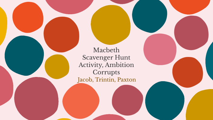 Macbeth Scavenger Hunt Activity: Ambition Corrupts by Jacob Hauptmann ...
