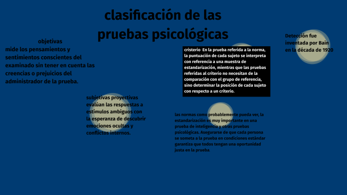 clasificación de las pruebas psicológicas marielisa marte by Marielis marte on Prezi