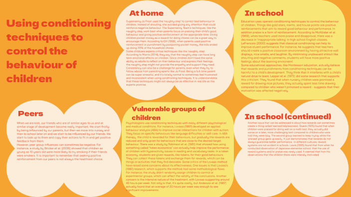 Using conditioning techniques to control the behaviour of children by ...