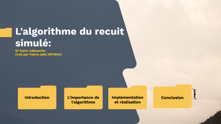 L'algorithme du recuit simulé: Dr hana rabbouche Cree par Fatma adel ...