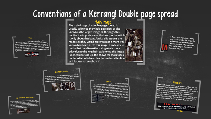 Conventions of a Kerrang! Double page spread by Olivia Wilkinson on Prezi