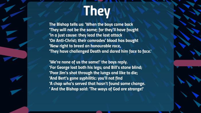 They-Siegfried Sassoon by jordan tubridy on Prezi