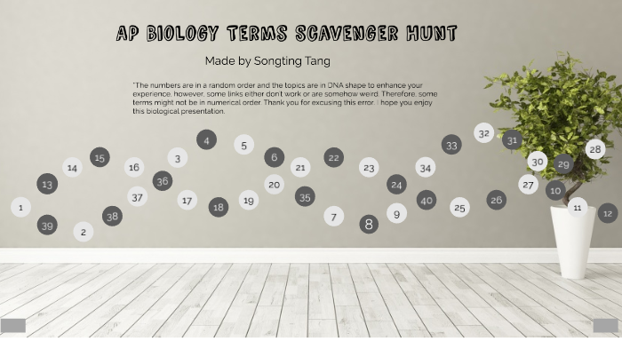 AP Biology Scavenger Hunt by Songting Tang on Prezi