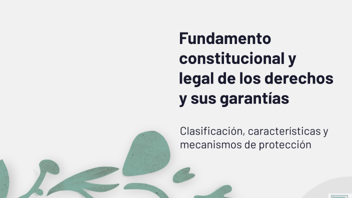 Fundamento constitucional y legal de los derechos y sus garantías by ...