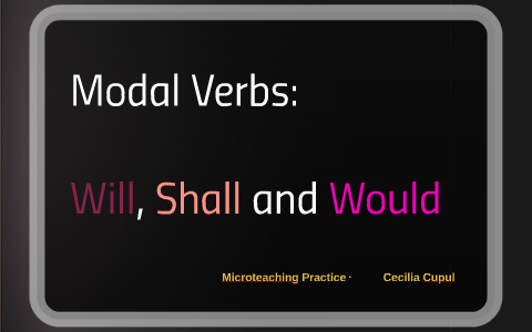 MODAL VERBS: WILL, SHALL AND WOULD by Cecilia Einstein on Prezi