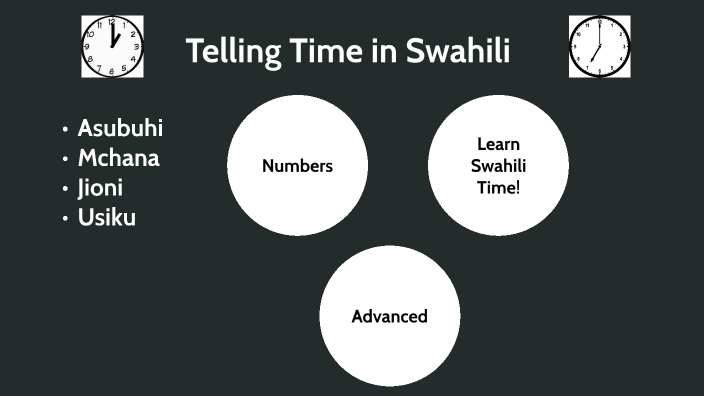 Telling Time in Swahili by Jasmine Brink on Prezi