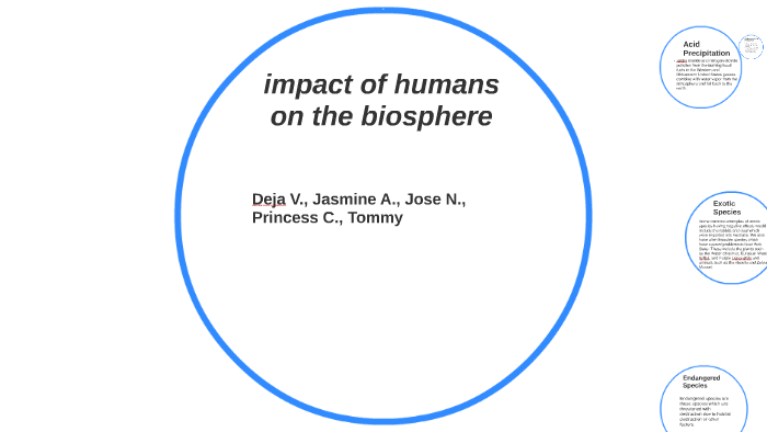 impact of humans on the biosphere by Deja Ventura on Prezi