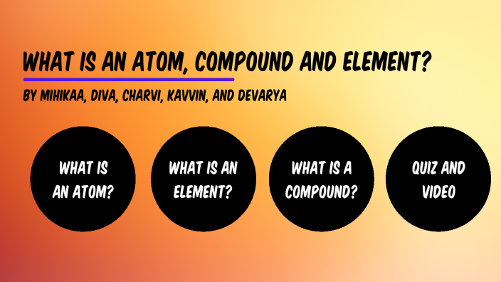 What is an Atom, Compound, Element by Diva Shah on Prezi