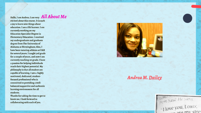 All About Me by Andrea Dailey on Prezi