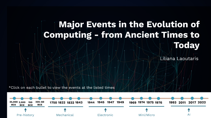 Major Events in the Evolution of Computing - from Ancient Times to ...