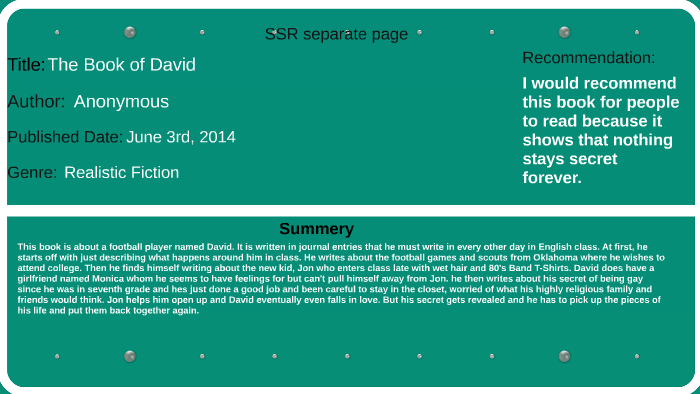 SSR BOOK PROJECT by Maryna Shamoon by Dani Razooqi on Prezi