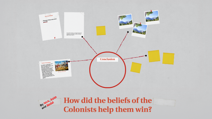 How did the beliefs of the Colonists help them win? by Nicholas Saremi ...