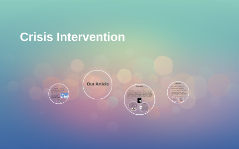 what is crisis intervention? by Jill Sader