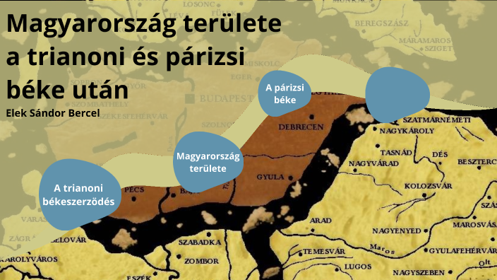 Magyarország területe a trianoni és párizsi béke után by Sándor Elek on ...