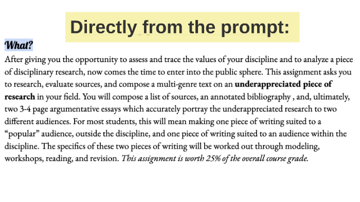 The Underappreciated Research Prompt + Examples by Taylor Holbrook on Prezi