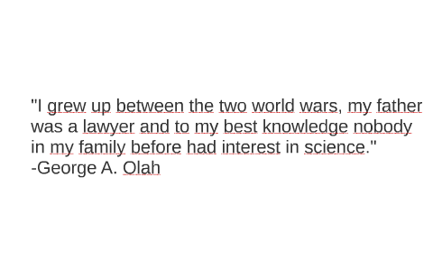 Nobelpreisträger George A. Olah by Marie Senger on Prezi